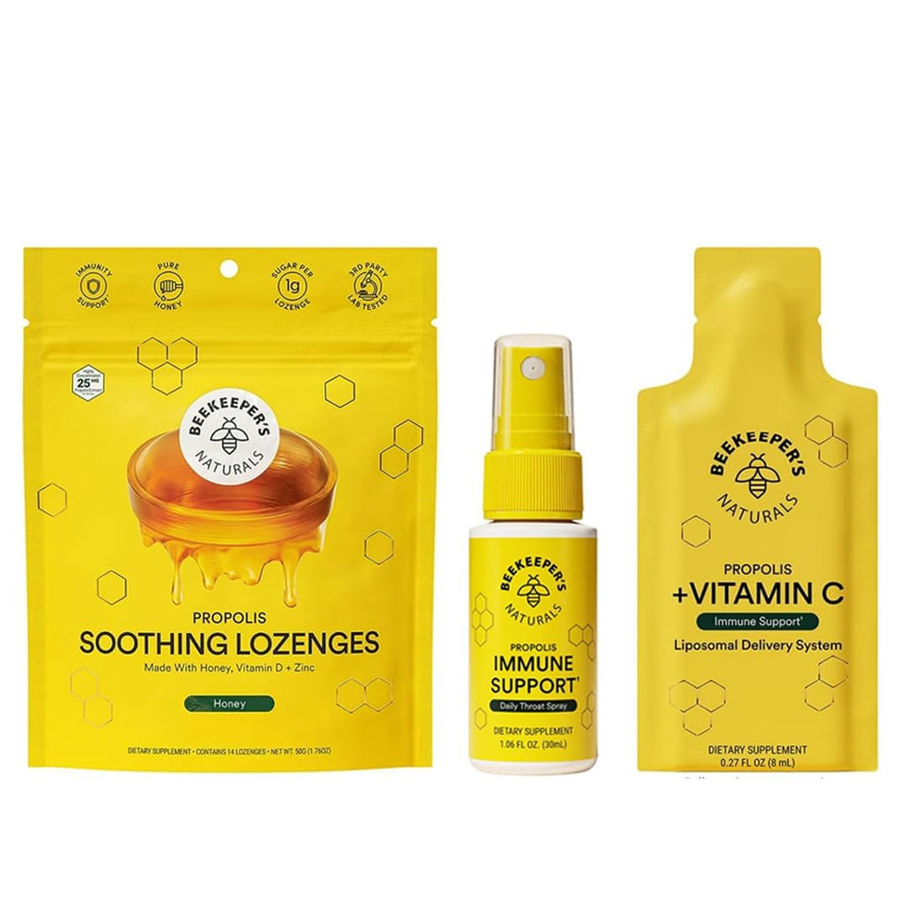 Beekeepers Naturals Immune Support Kit | Propolis Throat Spray - Honey ...