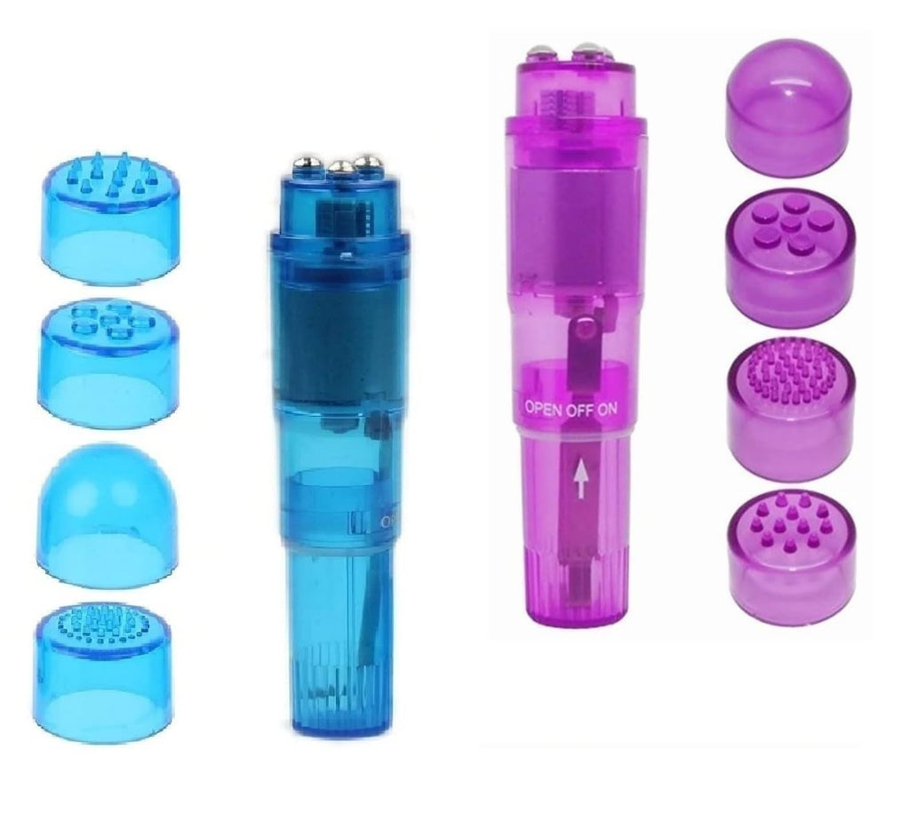 Finever Mini Massager Handheld with 4 Heads Pocket Pen for Body, Face ...