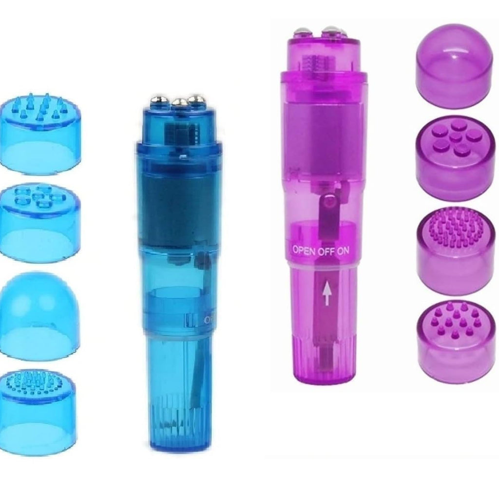 Finever Mini Massager Handheld with 4 Heads Pocket Pen for Body, Face ...