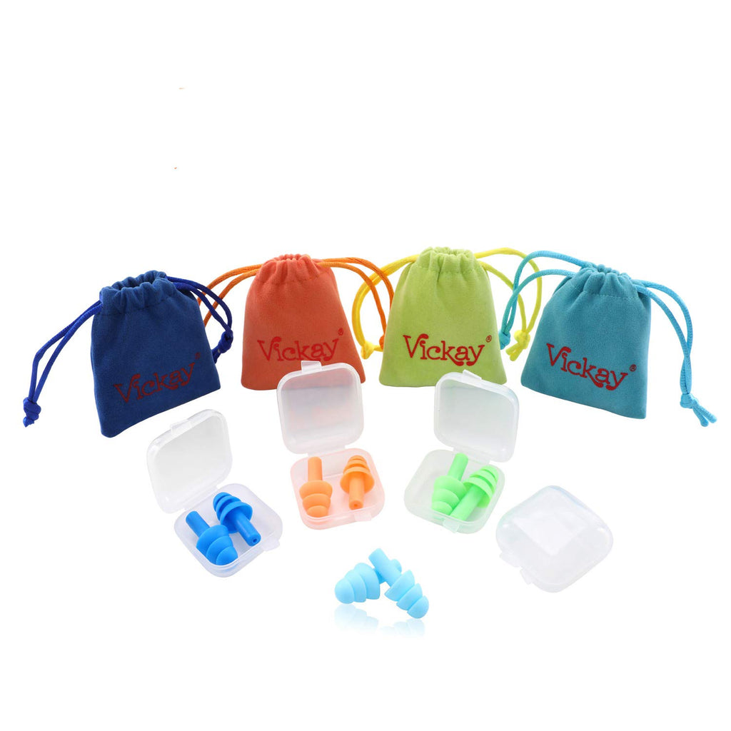 Ear Plugs, 4 Pairs Reusable Silicon Ultra Comfortable Earplugs 32dB fo ...