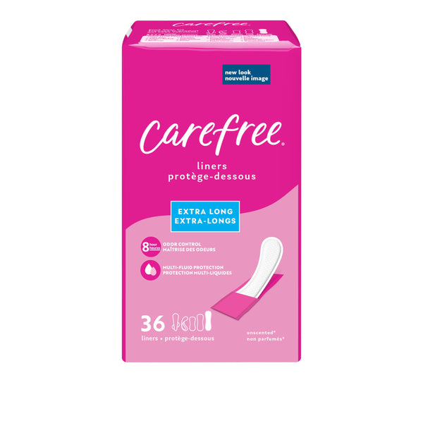 Carefree Body Shape Pantiliners, Extra Long To Go Unscented, 36 ct ...