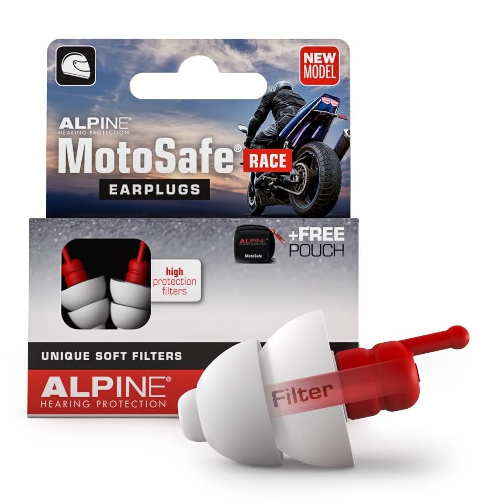 Alpine MotoSafe Race - Motorcycle Ear Plugs for Wind Noise Reduction ...