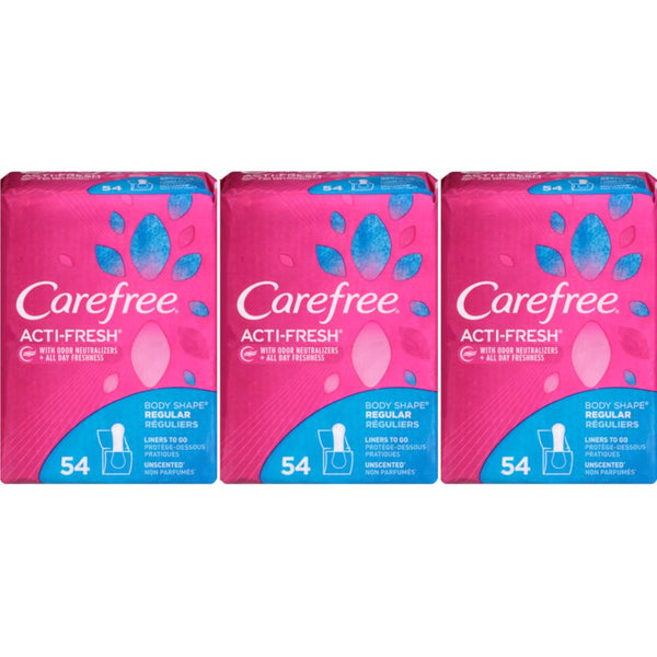 Carefree Acti-Fresh Regular, 54 Count (Pack of 3) – Medistoreweb