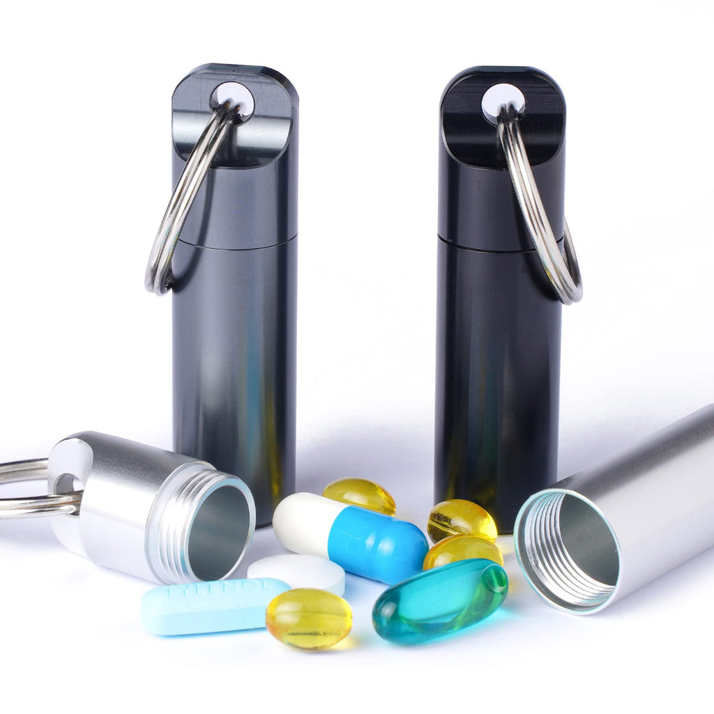 Piffny Waterproof Portable Keychain Pill Holder Medicine Fob with Key ...