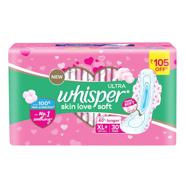 Whisper Ultra Soft Sanitary Pads - 30 Pieces (XL Plus) – Medistoreweb