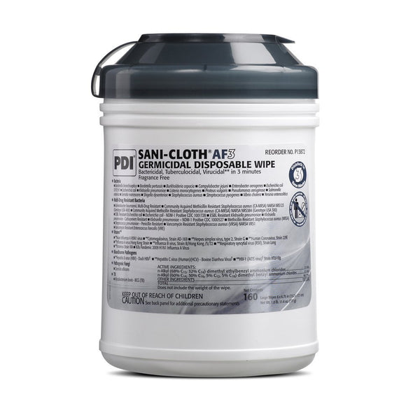 Sani-Cloth AF3 Wipes, Large, Case, 12 Canisters, 1920 Wipes, Canister ...