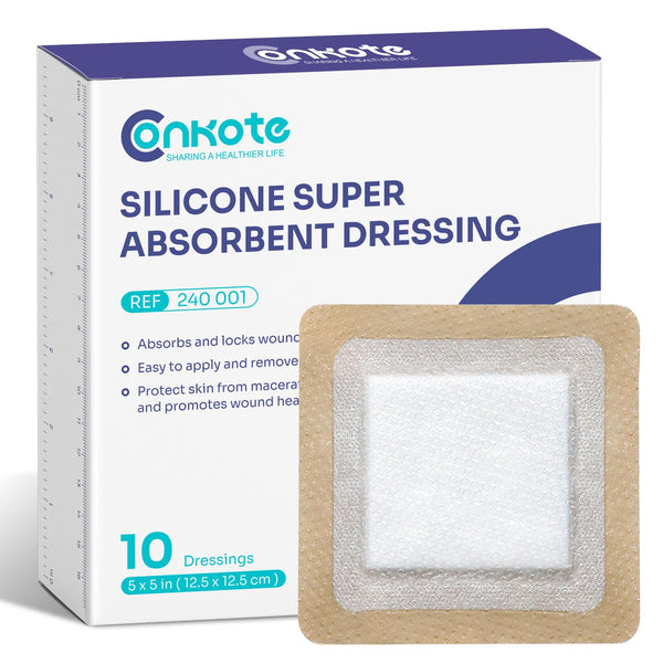 Silicone Super Absorbent Dressing for Heavy Exudate Wound 10 Pack, FSA ...