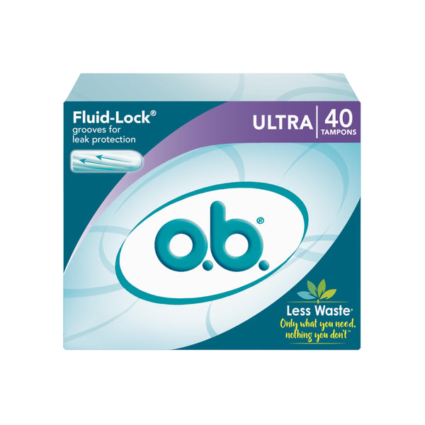 o.b. Tampons | Non-Applicator Tampon, Unscented | Ultra Tampons, 40ct ...