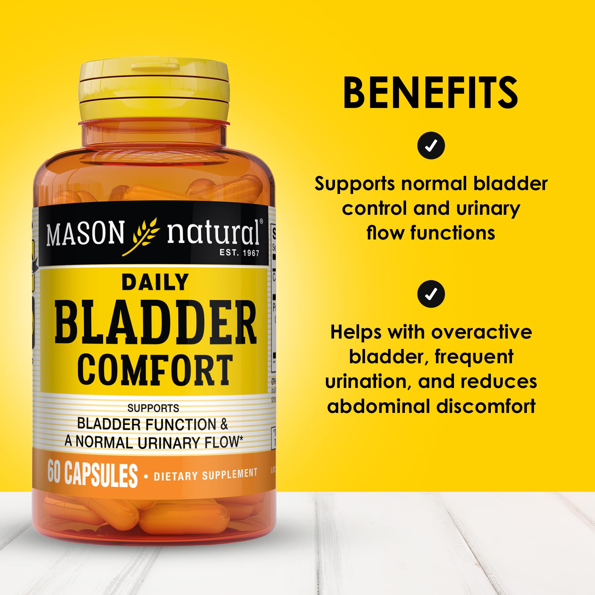 MASON NATURAL Daily Bladder Comfort, 30-Day Supply with Calcium, Pumpk ...