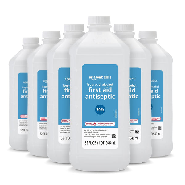 Amazon Basics 70% Isopropyl Alcohol First Aid Antiseptic for Treatment ...