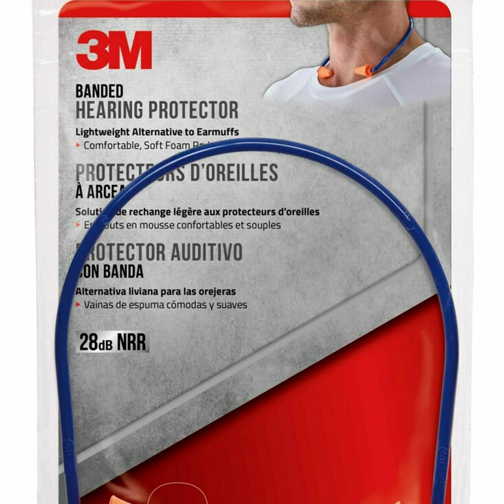 3M Banded Hearing Protector, Noise Reduction Rating (NRR) 28 dB, Light ...