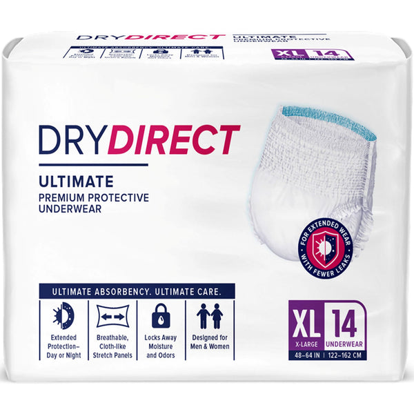 Dry Direct Ultimate Underwear, Made-in-USA Adult Diapers, Max Absorben ...