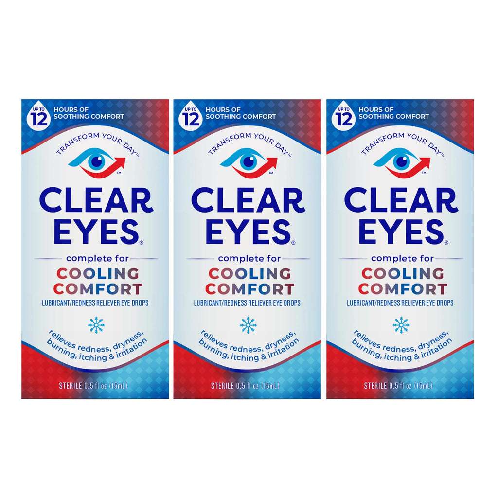 Clear Eyes Cooling Comfort Redness Relief Eye Drops, Soothes Red Eyes ...