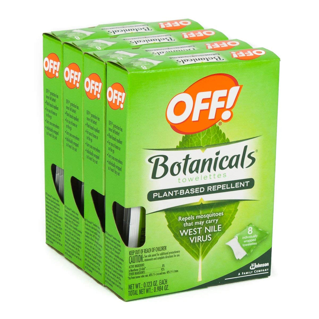 Off Botanicals Towelettes Wipes Natural Insect Mosquito West Nile Repe ...