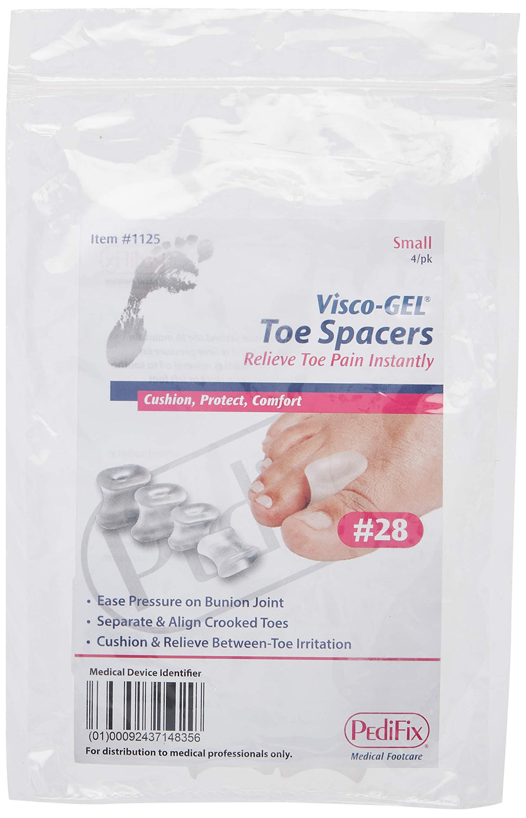 Pedifix Gel Smart Visco-Gel Toe Spacers - #1125 - Small (4 Pack ...