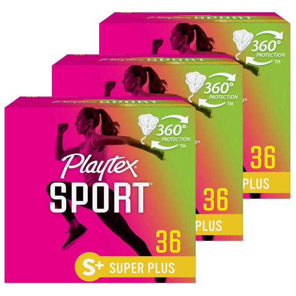 Playtex Sport Tampons, Super Plus Absorbency, Fragrance-Free - 108ct ...