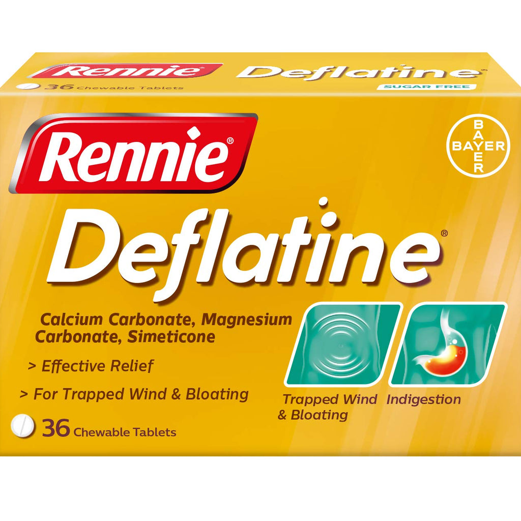 Rennie Deflatine Trapped Wind & Bloatedness Relief Tablets Sugar-Free ...