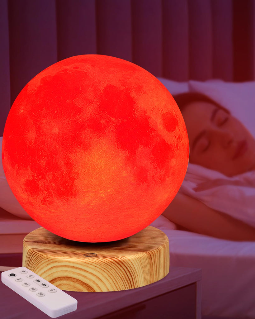Red Light Therapy Night Light Lamp for Sleep 670nm Red Moon Nightlight ...
