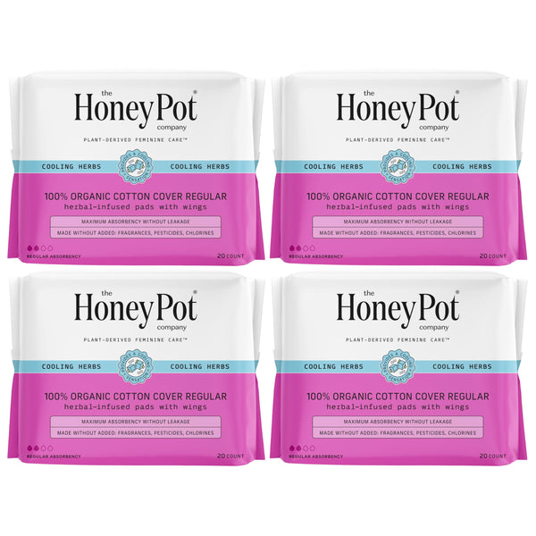 The Honey Pot Company - 80ct - Herbal Pads for Women - Regular Flow w ...