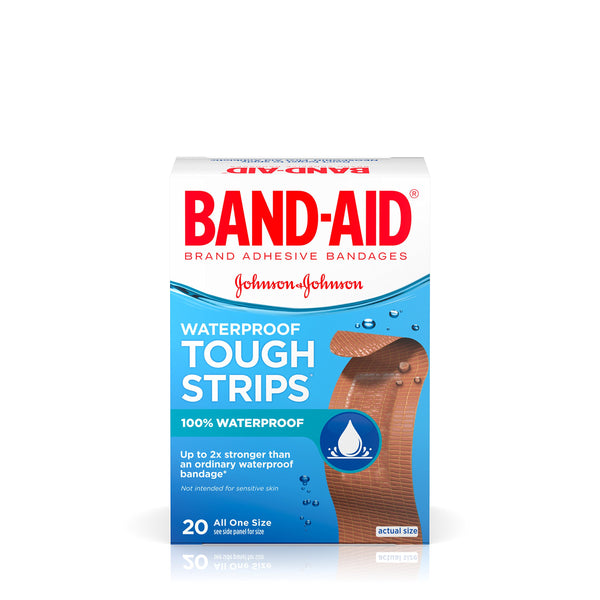 Band-Aid Brand Adhesive Bandages Tough Strips, Waterproof, 20 Count (P ...