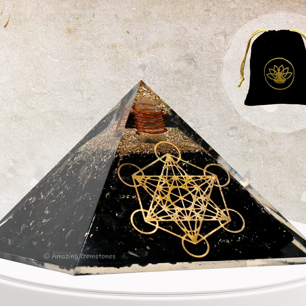 Large Orgone Pyramid of Shungite Stones | Shungite Pyramid Crystal | M ...