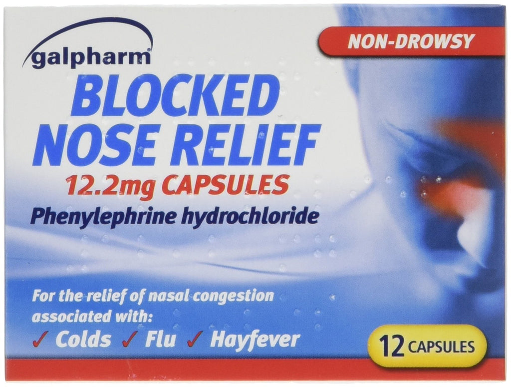 Galpharm Blocked Nose Relief 12 Capsules x 5 Boxes (60 Capsules ...