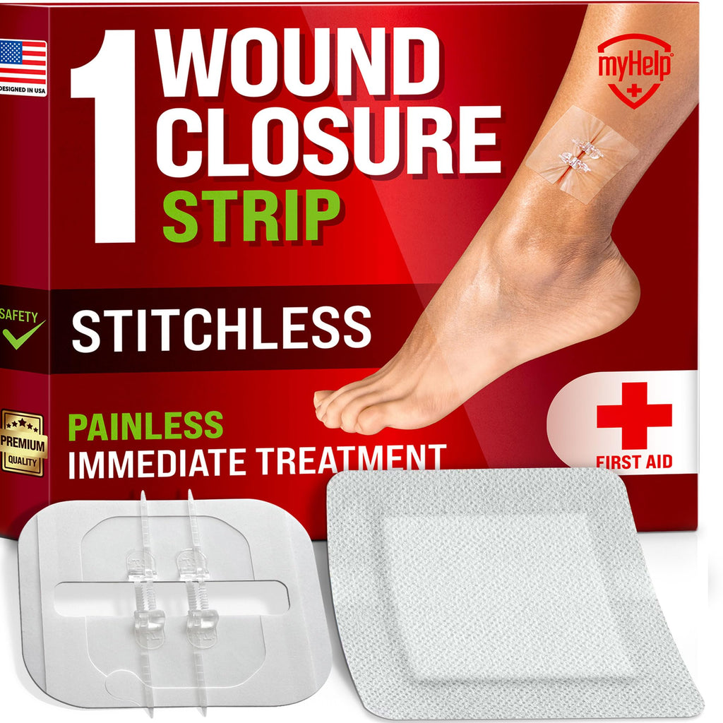 Emergency Wound Closure Strip - Laceration Closure Kit - Stitchless ...