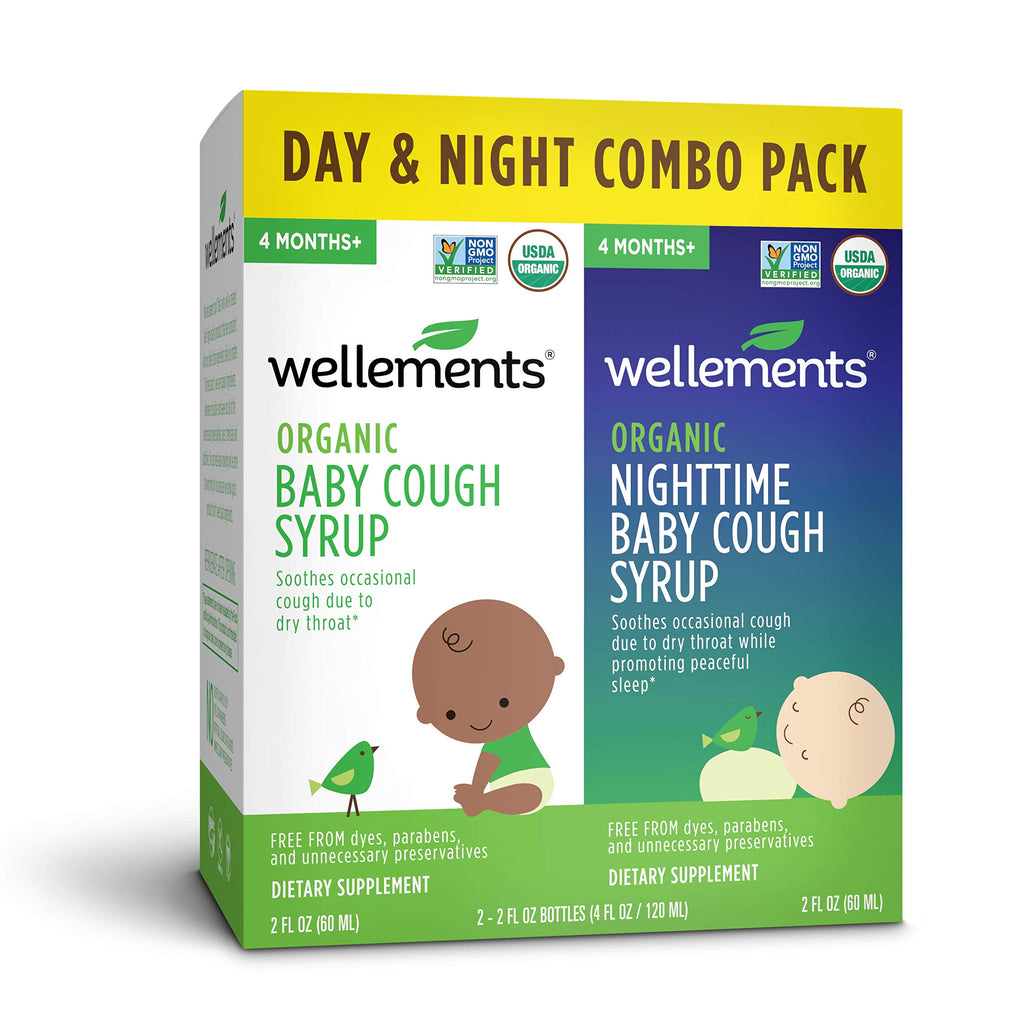 Wellements Organic Baby Cough Syrup Day & Night Value Combo Pack | Day ...