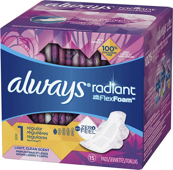 Always Radiant Pads with Wings, Scented (Pack of 4) – Medistoreweb