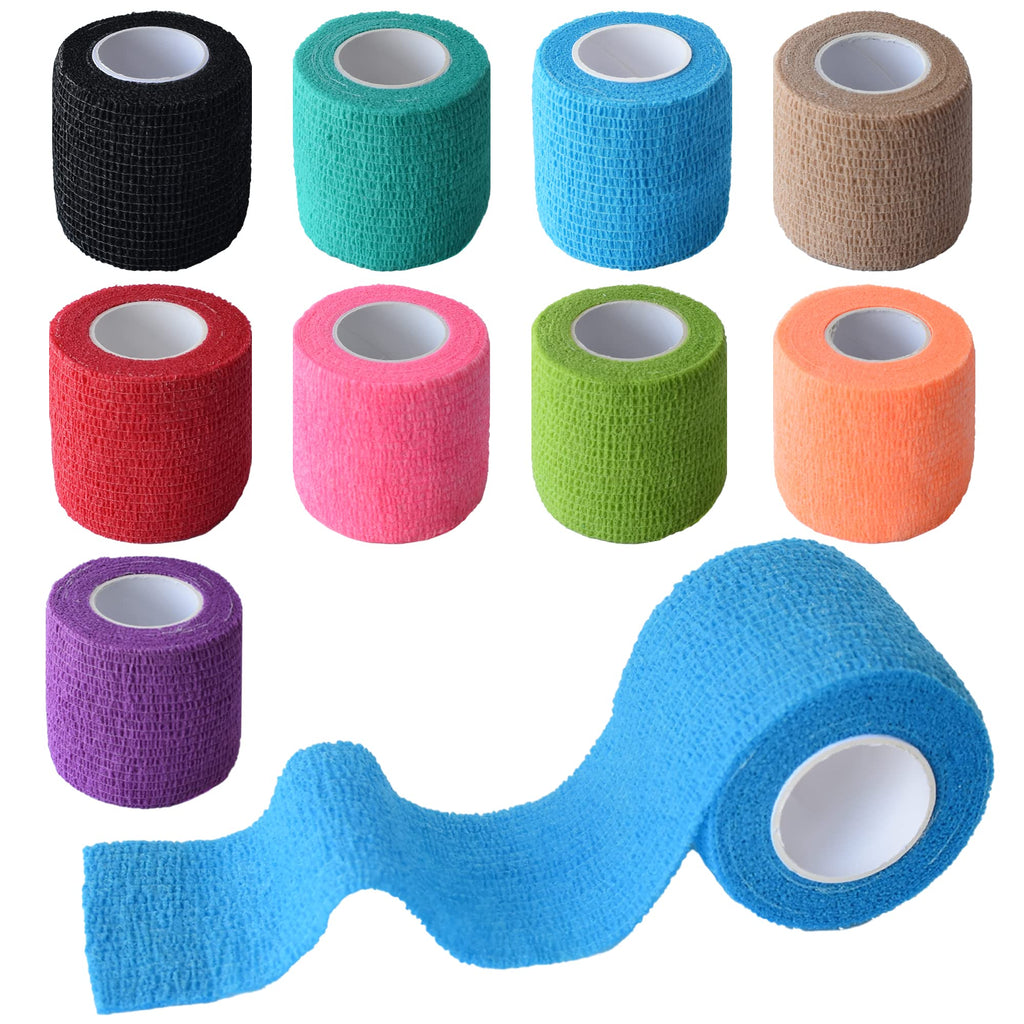 Gondiane 9 Pack 2 x 5 Yards Self Adhesive Bandage Wrap Self Stick Wrap ...