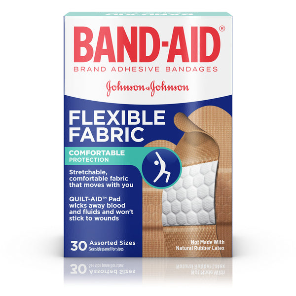 BAND-AID Bandages Flexible Fabric Assorted Sizes 30 Each (Pack of 2 ...